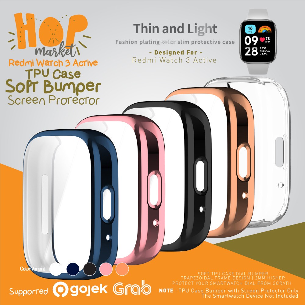 Jual Rubber Case TPU Soft for Xiaomi Mi Redmi Watch 3 ACTIVE Bumper ...