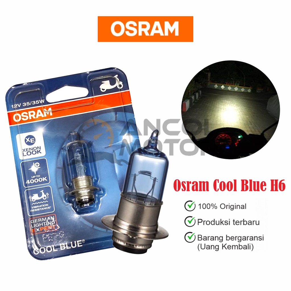 Jual Osram Cool Blue H6 K1 Lampu Depan Halogen CoolBlue Motor Bebek Matic | Shopee Indonesia