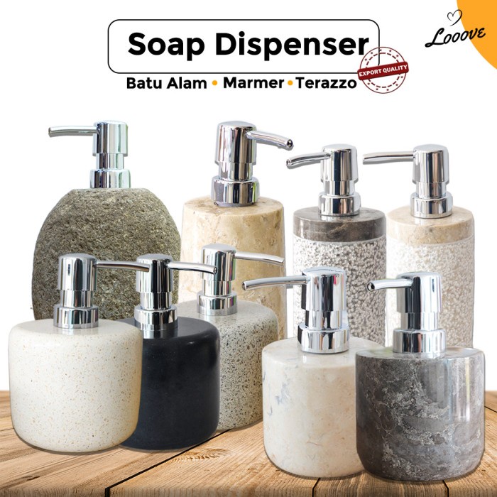 Jual Soap Dispenser Batu Alam & Marmer Terazzo – Botol Tempat Sabun ...