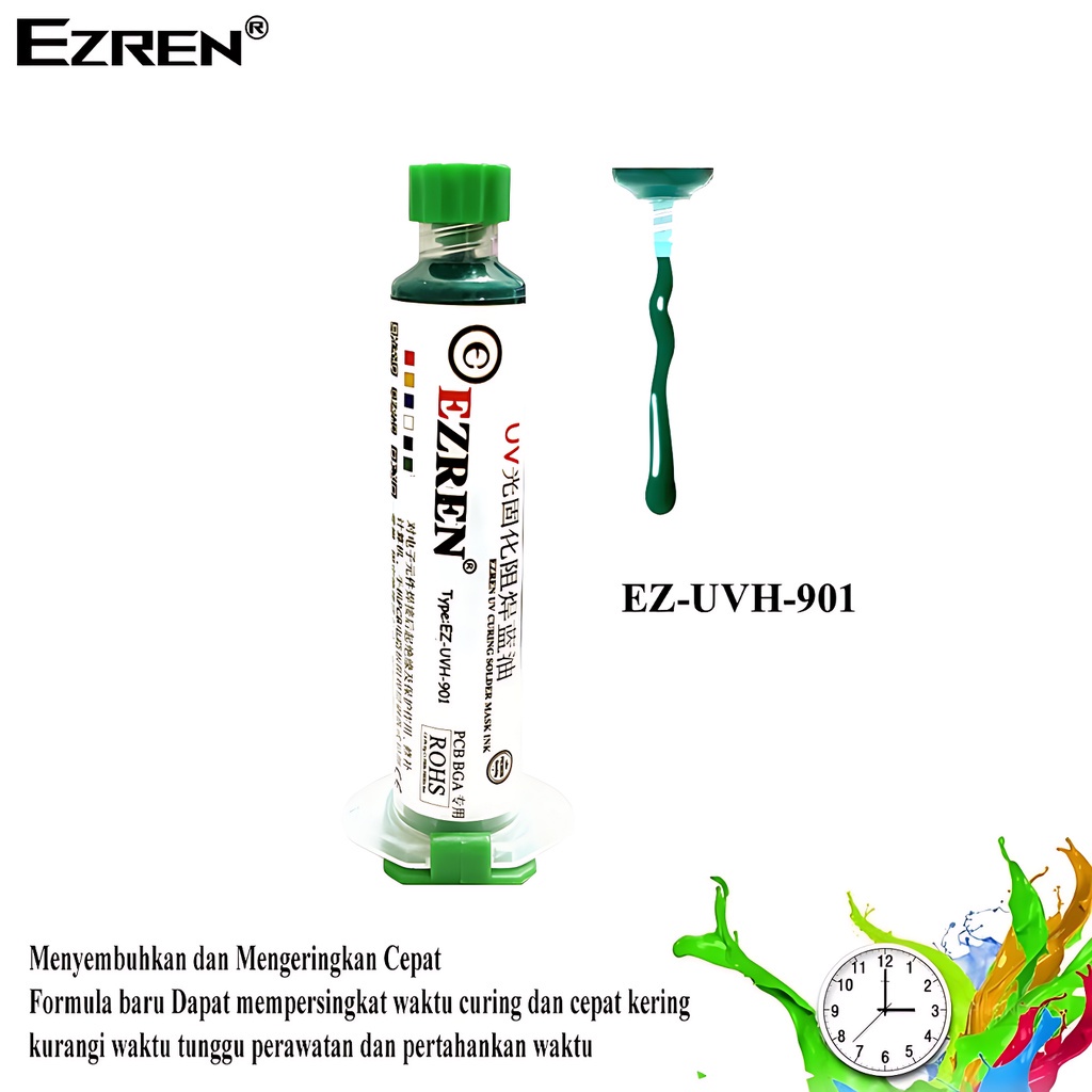 Jual Ezren EZ-0436 Cat PCB Pasta Pelapis UV Curable Solder Mask UVH ...