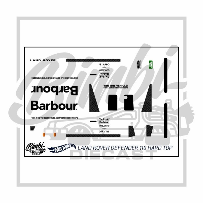Jual Decal Scala 64 Stiker HW Land Rover Defender 110 Hard Top Barbour ...