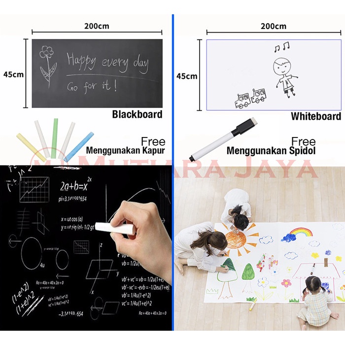 Jual Sticker Whiteboard Blackboard Wallpaper papan tulis 45cmx2m ...