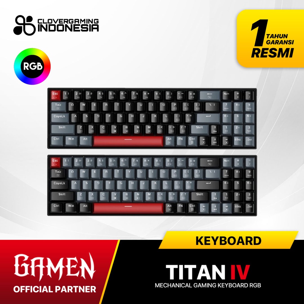 Jual Gamen Titan IV - Titan 4 Rainbow Gaming Mechanical Keyboard ...