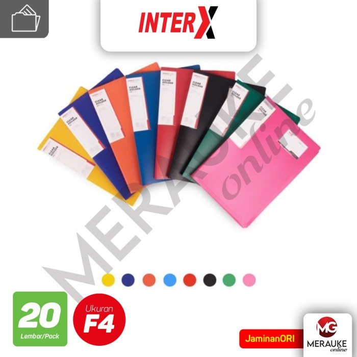 Jual InterX Clear Holder Document Keeper Display Book F4 isi 20 Lembar ...
