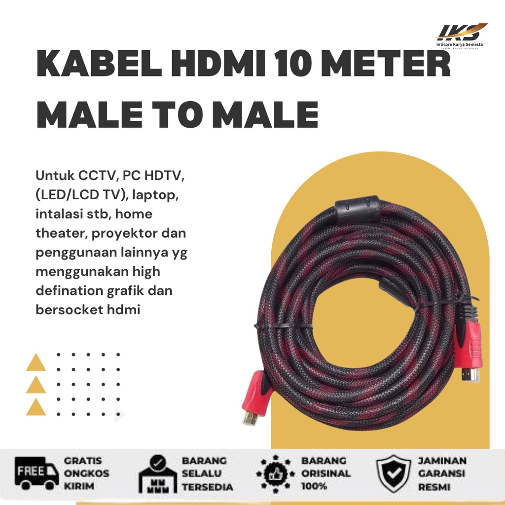 Jual KABEL HDMI PANJANG 10M MALE TO MALE | Shopee Indonesia