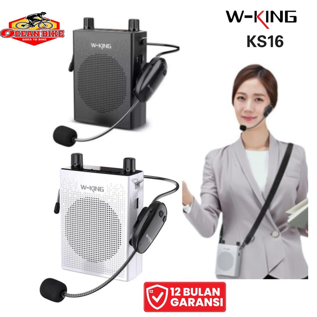 Jual Wking Speaker Bluetooth Pinggang Mic Karaoke Tour Guide KS16 Portable Mengajar Seminar Tour ...