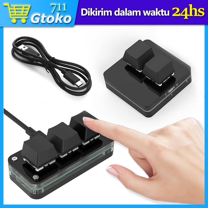 Jual 2 Key 3 Key Mechanical Keyboard USB Gaming Shortcut Key Macropad ...