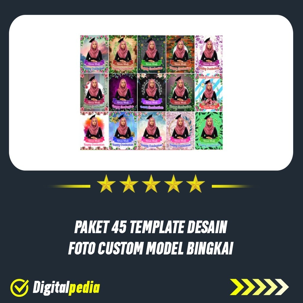 Jual Paket 45 Template Desain Foto Custom Model Bingkai Ucapan Kekinian ...
