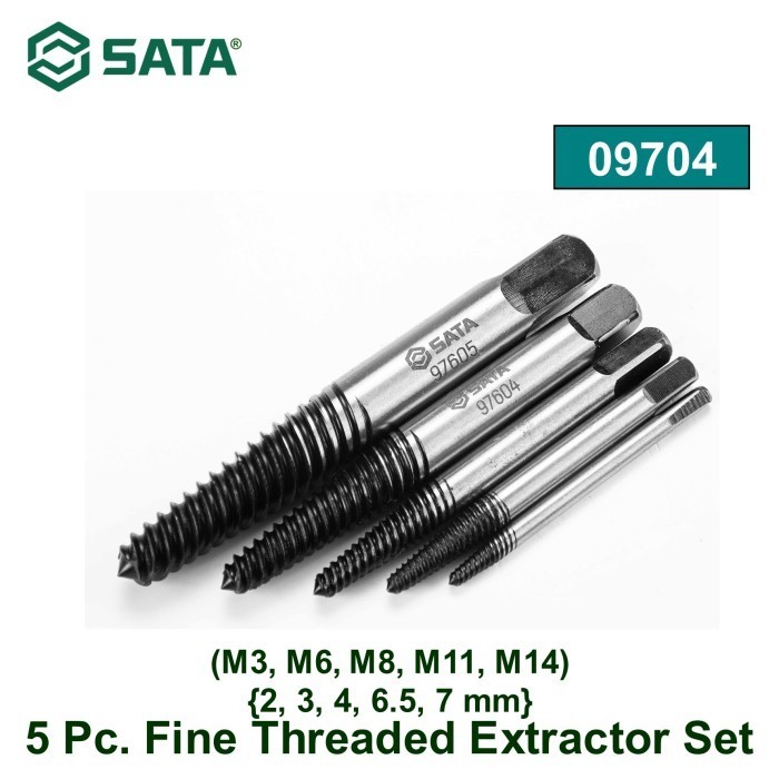 Jual SATATOOLS 09704 Mata Bor Ekstraktor 5 Pc Fine Threaded Extractor ...