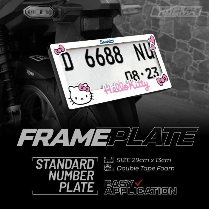 Jual Frame Plat Nomor HELLO KITTY Akrilik Untuk Semua Motor Ukuran ...