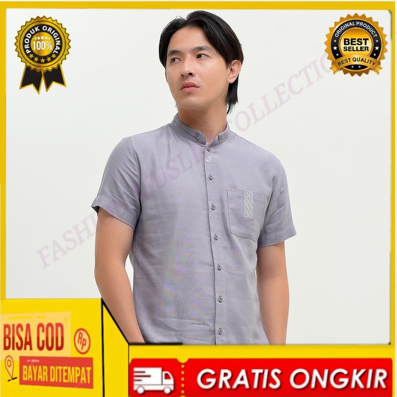Jual Rabbani - Kemeja Koko Lengan Pendek Najwan Slimfit | Shopee Indonesia