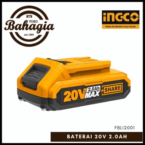 Jual BATERAI 20V LITHIUM-ION 2AH BATRE INGCO FBLI2001 | Shopee Indonesia