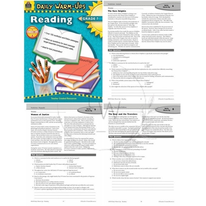 Jual BUKU FISIK Daily Warm-Ups Reading Grade 1 2 3 4 5 6 7 8 ...