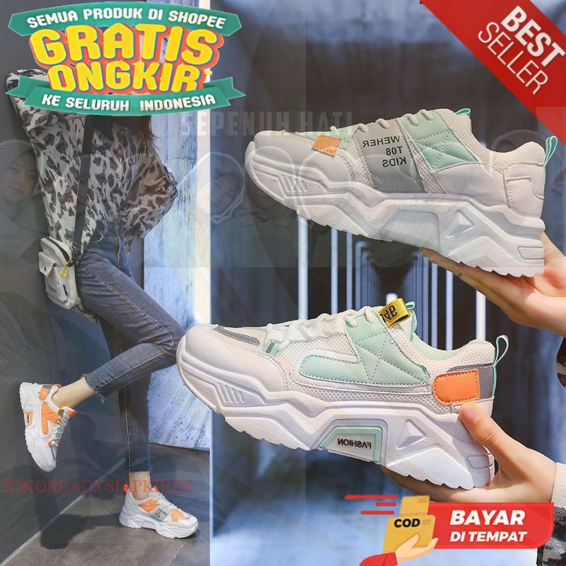 Jual Sepatu Sneaker Wanita Import 236 Wedges Outsol Hak Tinggi Running ...