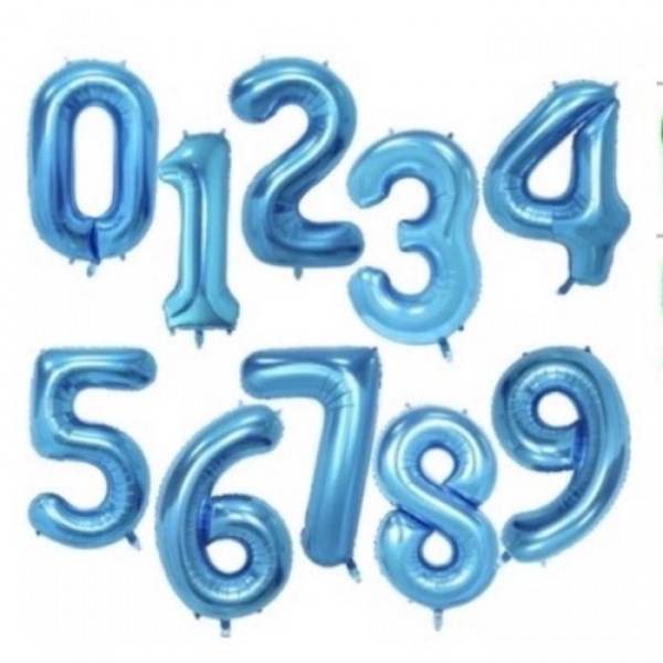 Jual Balon Foil Angka Besar Blue 80 cm / Balon Angka Jumbo Biru ...