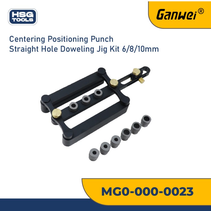 Jual GANWEI 0023 DOWEL JIG CENTERING POSITION DOWEL KIT 6/8/10MM DRIL ...