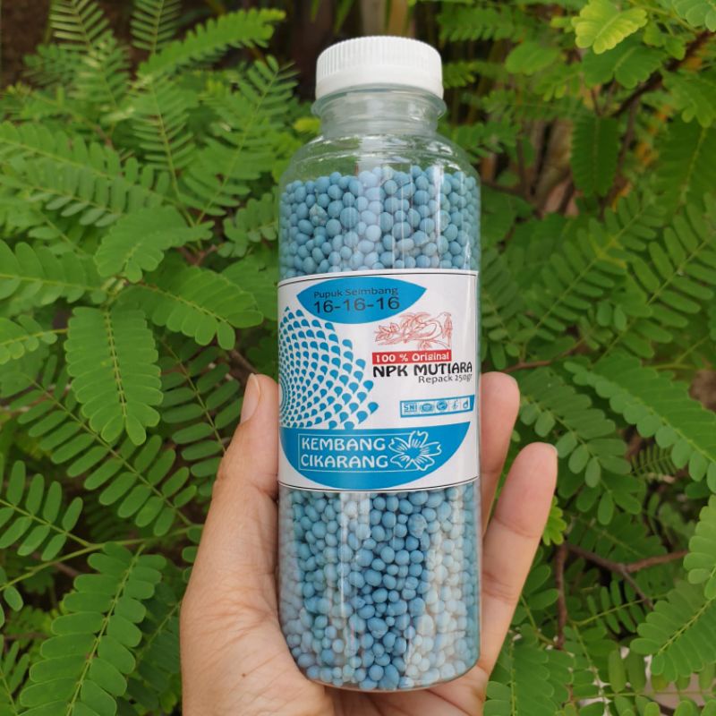 Jual (1pc) NPK MUTIARA BIRU 16-16-16 KEMASAN BOTOL (250gr) : pupuk ...
