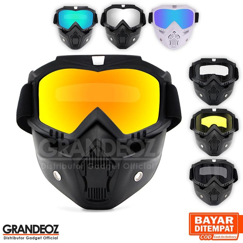 Jual BOLLFO Goggles Kacamata + Masker Full Face Helem Goggle Mask Helm ...