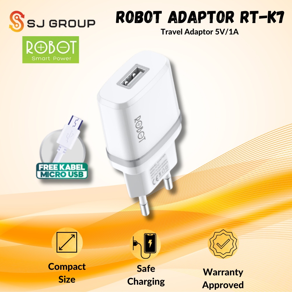 Jual Robot Adaptor Charger RT-K7 Quick Charging Kabel Micro USB Adapter ...