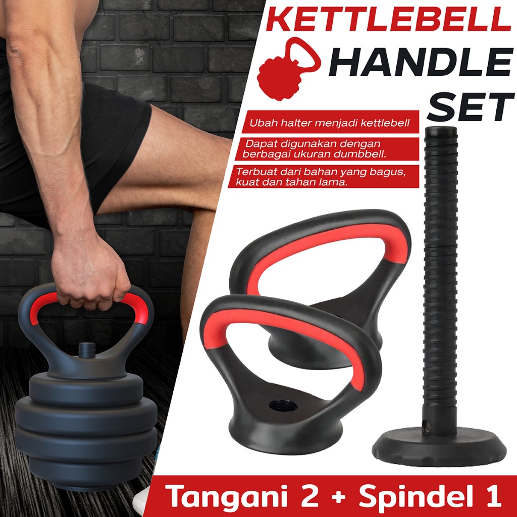 Jual HTD Sport Dumbbell Set Kettlebell Handle Alat Angkat Beban Barbel ...