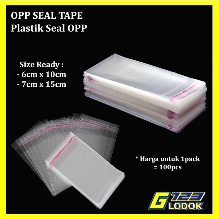 Jual Kantong Plastik OPP Seal Atas Lem Perekat Kemasan Bening 6x10 7x15 CM | Shopee Indonesia
