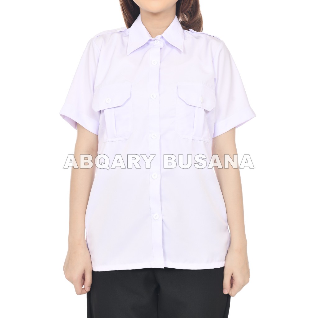 Jual Baju Dinas PDH Putih Wanita Seragam Putih PNS Wanita Bahan Lembut ...