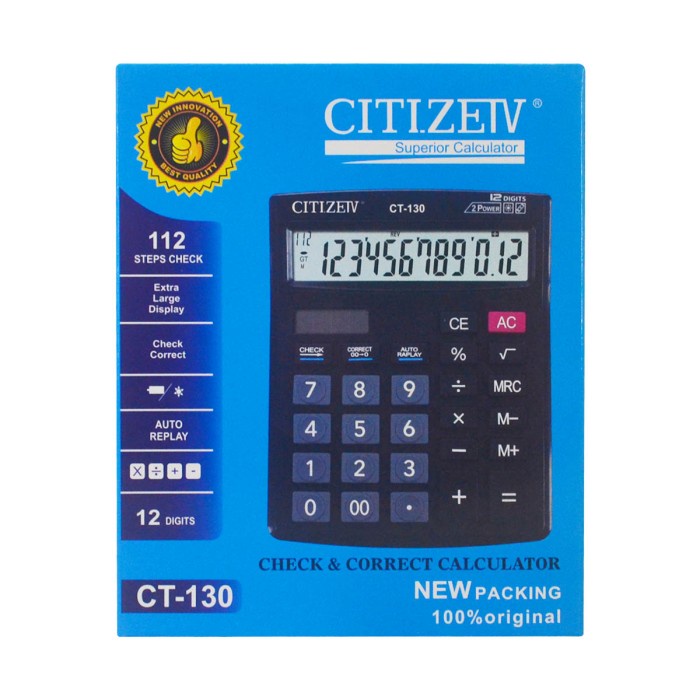 Jual Calculator Kalkulator Check Correct Citizeiv CT-130 Mirip Citizen ...