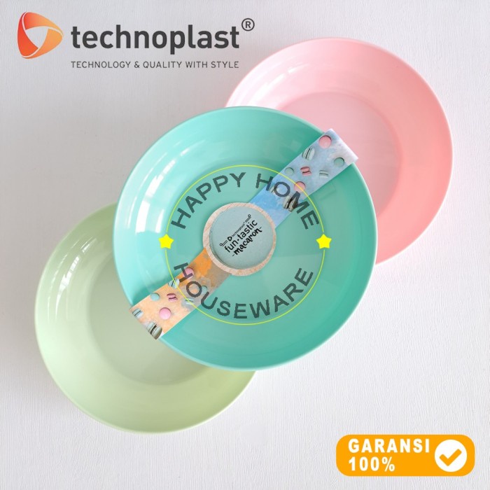 Jual TECHNOPLAST Macaron Fun-Tastic Dinner Plate Set of 3pcs Piring ...