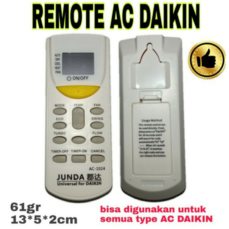 Jual Remote Ac Daikin Universal / Remote Remot Multi Ac Daikin AC ...