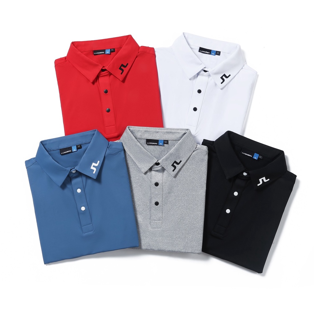 Jual Polo Shirt Baju Pria Golf Long Sleeve Script Sleeve Polyester JLN ...