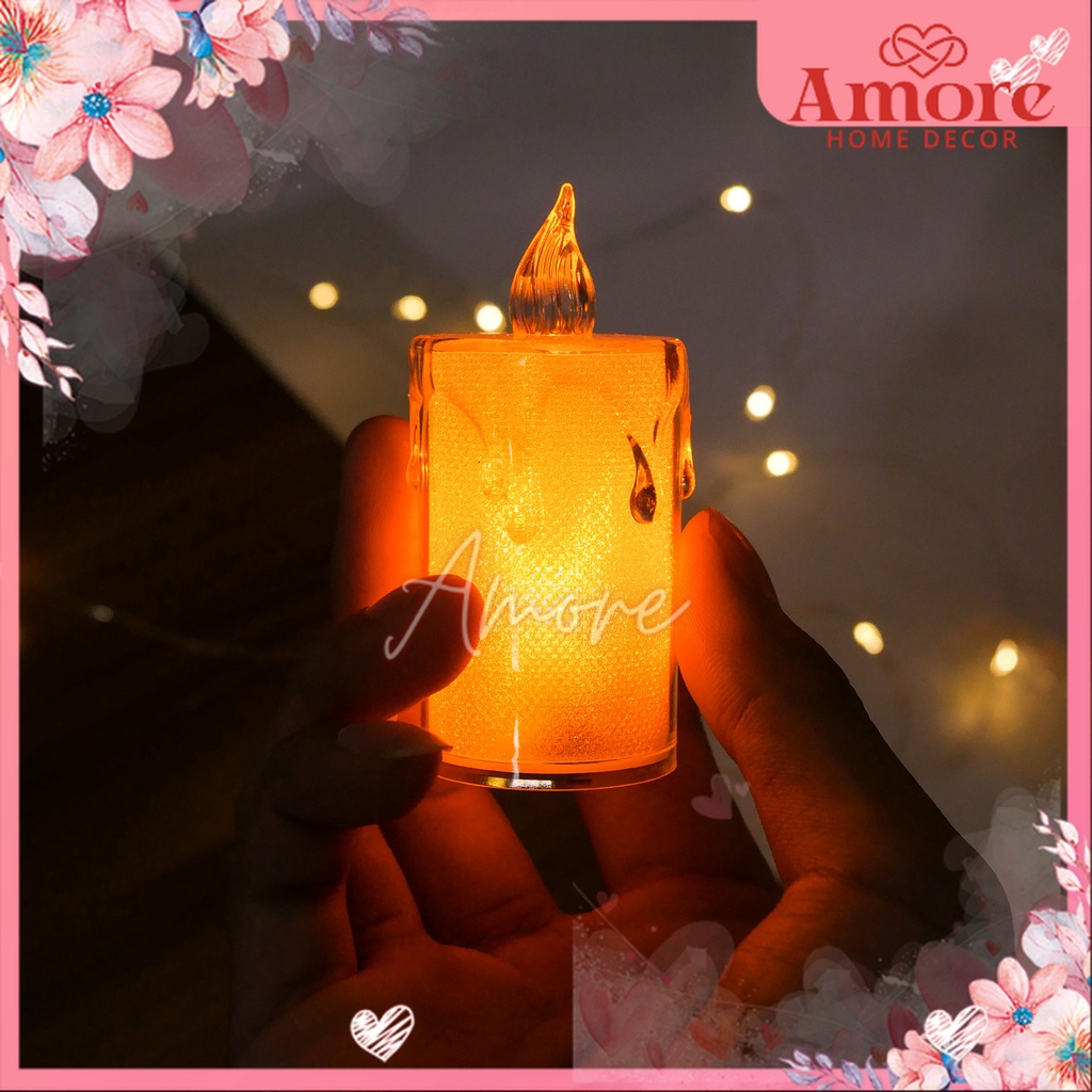 Jual 1 BUAH LAMPU LILIN BENING BATERAI 6CM LAMPU LILIN KRISTAL LED ...