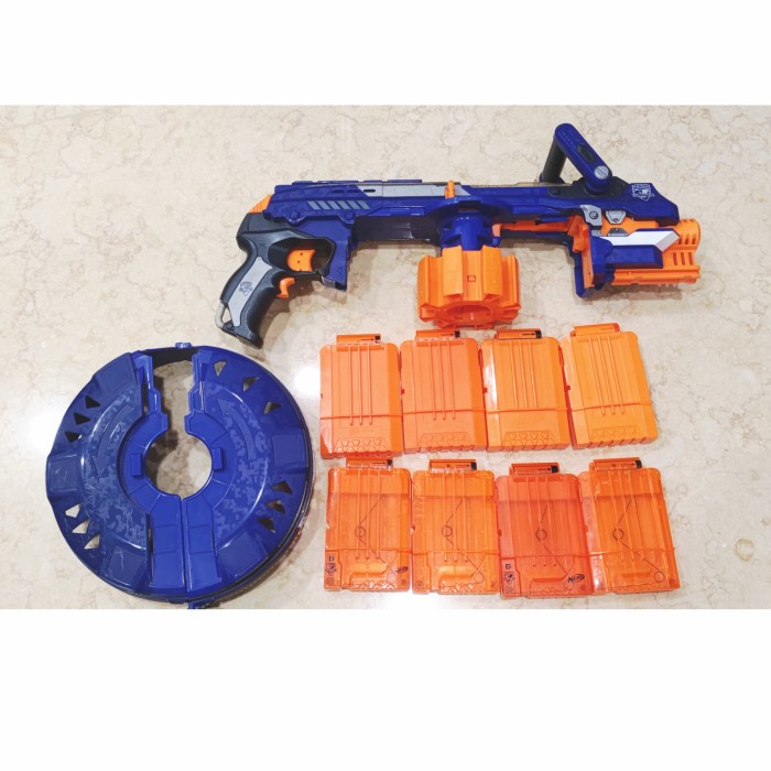 Jual [Preloved]Nerf N-Strike Elite Hailfire Extra Complete+Expansion(8 ...