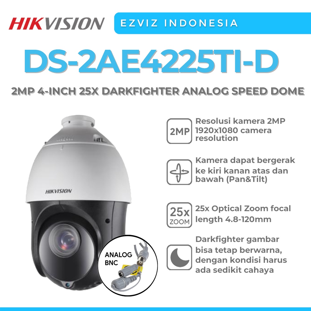 Jual HIKVISION DS-2AE4225TI-D 2MP 4-INCH 25X DARKFIGHTER ANALOG SPEED DOME | Shopee Indonesia