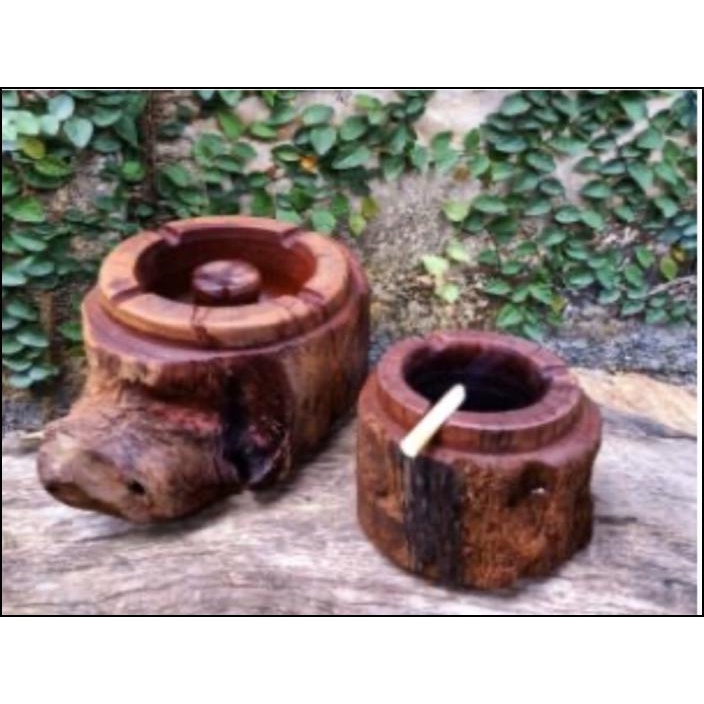 Jual Asbak Rokok Alami ukuran M dari Kayu Ulin / Kayu Besi Asli ...