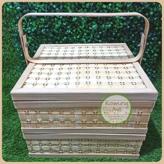 Jual Keranjang Rantang Hampers Anyaman Bambu Kotak Hantaran Pernikahan 2TkD - Bulat Bilik ...