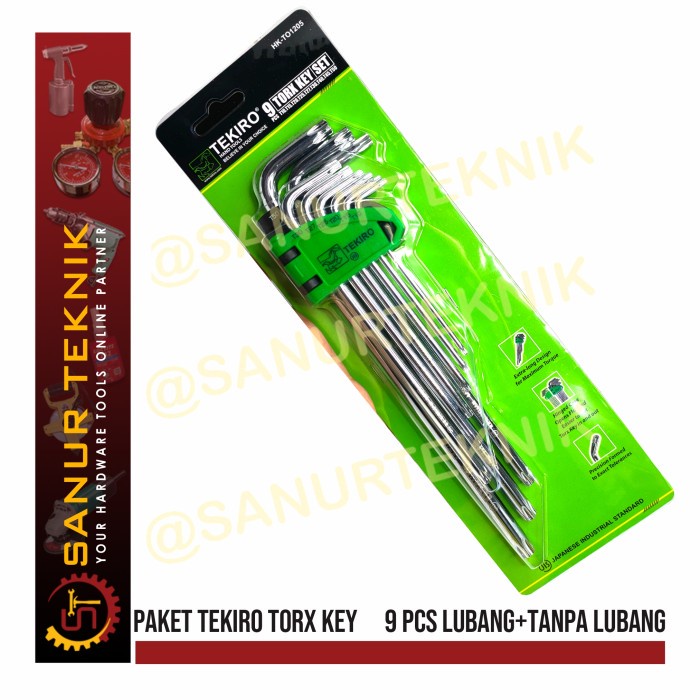Jual PAKET TEKIRO TORX Key / KUNCI L SET BINTANG 9 PCS LUBANG+TANPA LUBANG | Shopee Indonesia