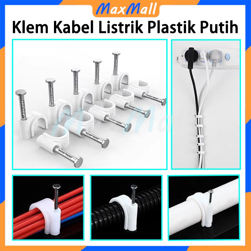Jual 100PCS Klem Kabel Listrik Plastik Putih 7/ 8/ 9/ 10/ 12 MM Klem ...