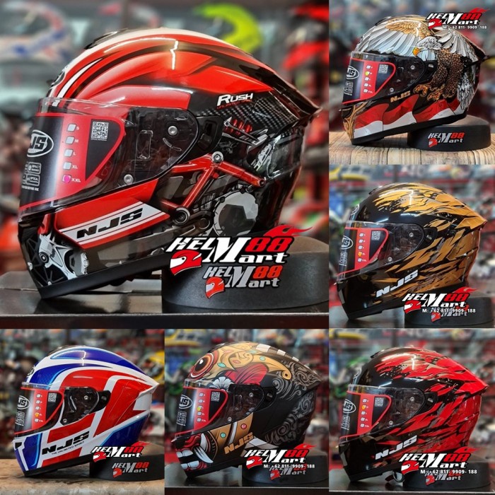 Jual NJS ZX-1 Helm Fullface Helm NJS ZX1 RUSH SPECTER TRICOLOR WINNER ...