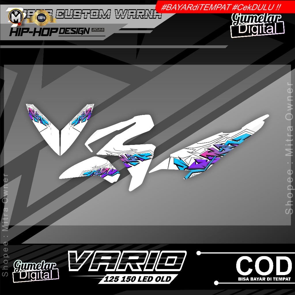 Jual STRIPPING SIMPEL HONDA VARIO 125 150 LED OLD PELANGI SUDAH DI CUTTING TINGGAL TEMPEL ...