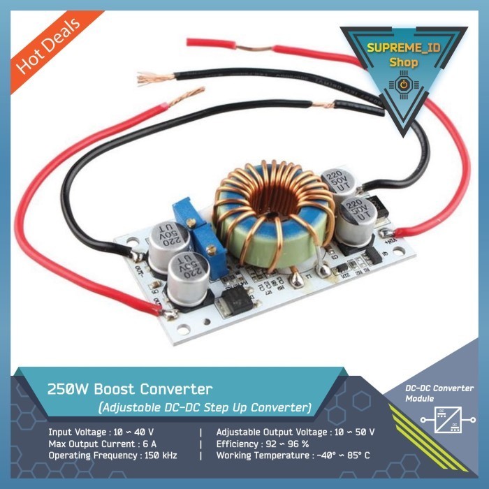 Jual High Power DC-DC Step Up Boost Converter | 6A 250W | Shopee Indonesia