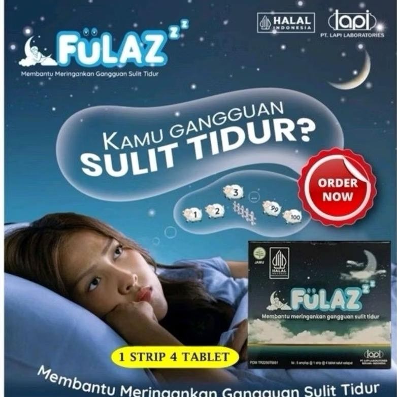 Jual Fulaz Strip Isi 4 Tablet Obat Meringankan Sulit Tidur Jamu Herbal ...