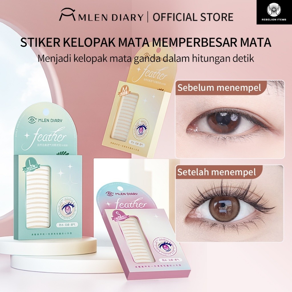Jual Mlen Diary Double Eyelid Tape Lem Kelopak Mata Tahan Air Alami dengan Set Pemakaian ...