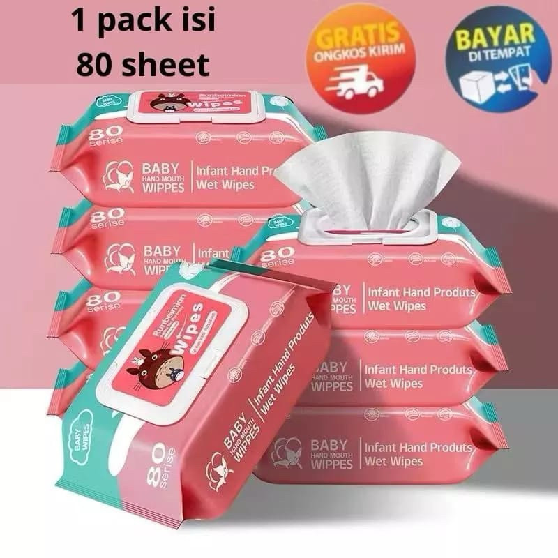 Jual Tisu Basah Bayi 80 Lembar Tissue Basah Baby Wipes Non Alcohol Non ...