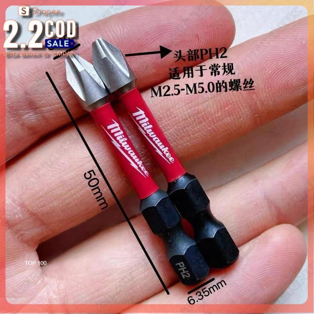 Jual [ Baru.!! ] Mata Obeng MILWAUKEE DEWALT IMPACT BIT PLUS 2 inch ...