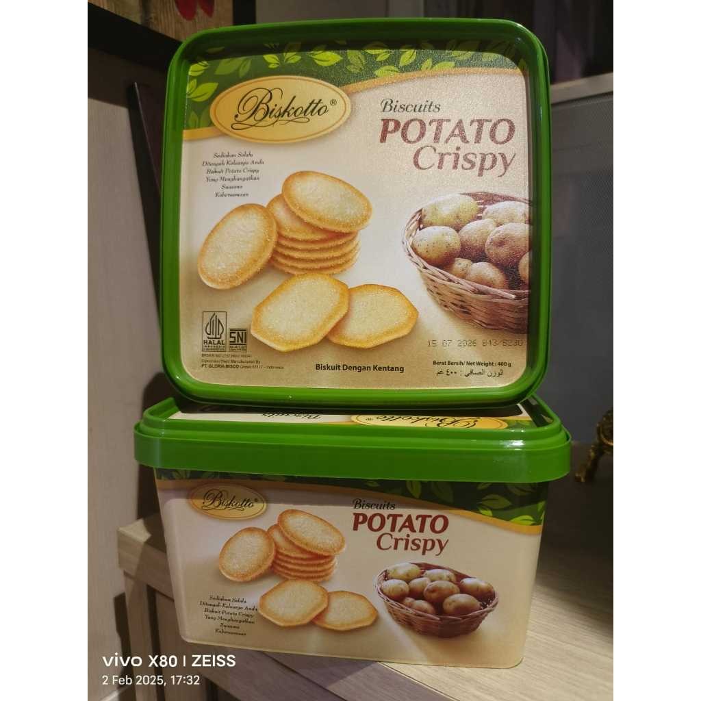 Jual Biskotto Potato Crispy 500gr Box Plastik PVC / Biskuit Lebaran ...