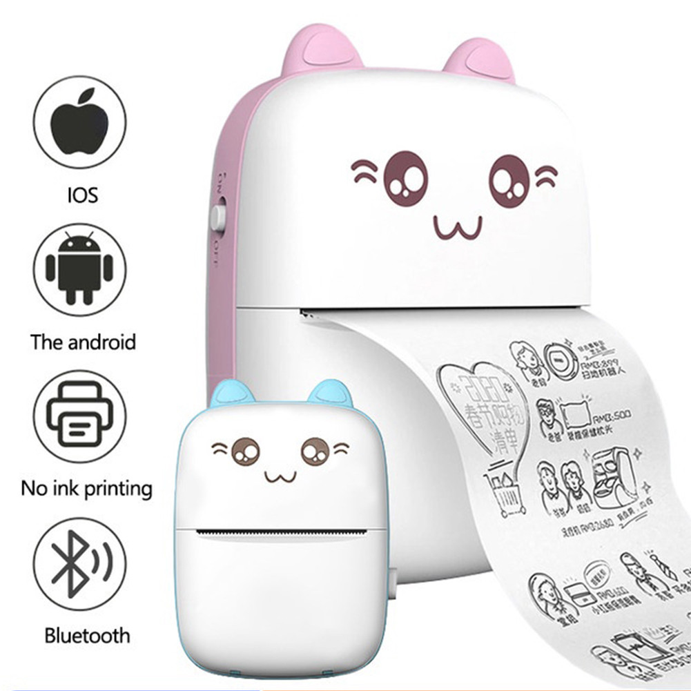 Jual C9 Cute Portable Mini Thermal Printer Bluetooth USB Rechargeable ...