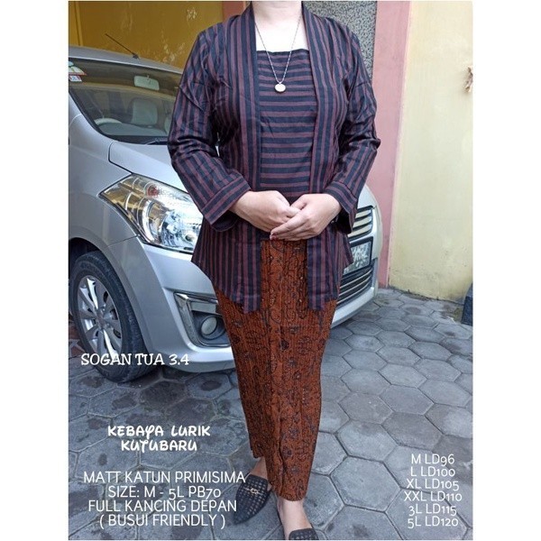 Jual LURIK JA Kebaya Lurik Kutubaru Kartini nita Modern Bahan Katun Halus Lurik | Shopee Indonesia