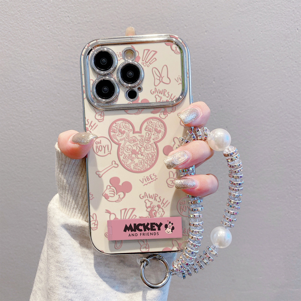 Jual case iPhone 11 Kartun merah muda dengan dudukan dan rantai Casing ...