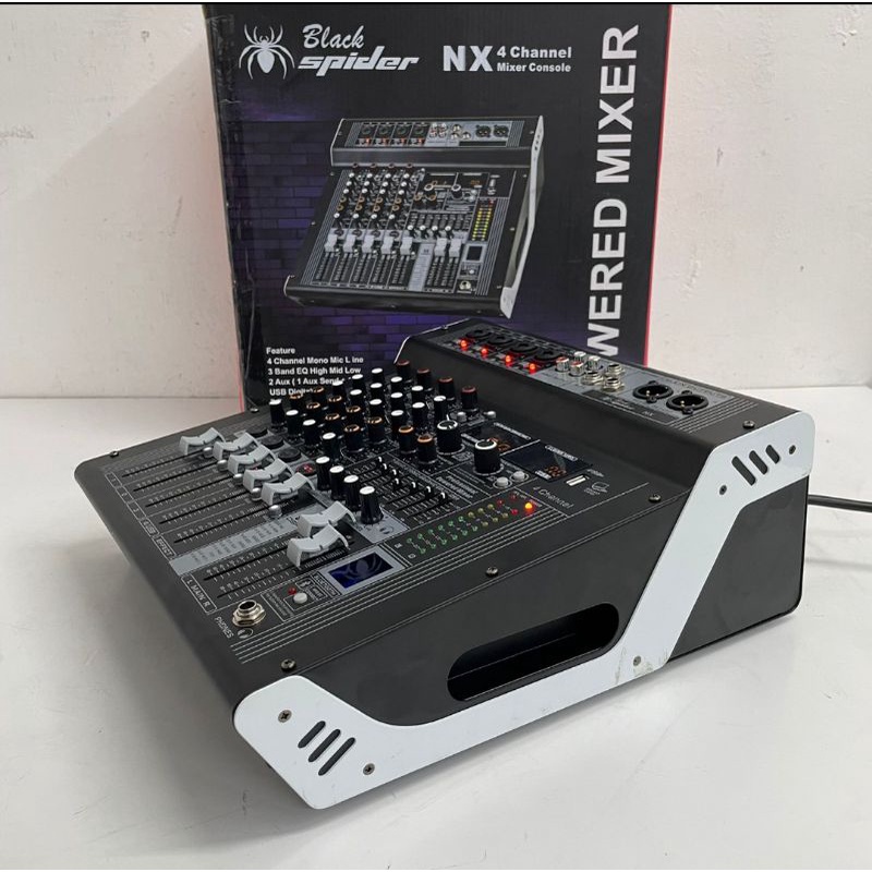 Jual Power mixer black spider 4 channel NX4 NX 4 USB BLUETOOTH RECORD ...