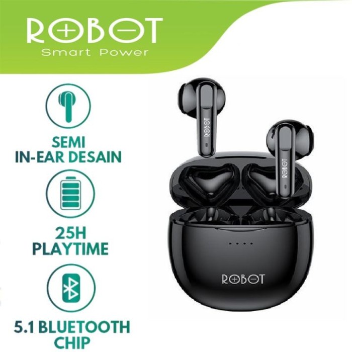 Jual Headsets Bluetooth Airbuds ROBOT T30 Earphone True Wireless ...
